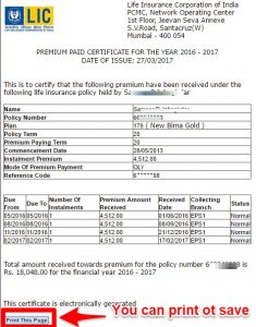 Steps to download LIC premium payment receipt online