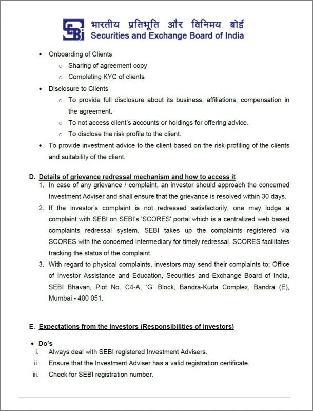 SEBI Disclosures - BasuNivesh